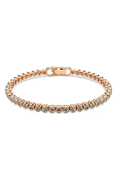 SWAROVSKI Imber Bezel Set Crystal Tennis Bracelet - Rose Gold/green