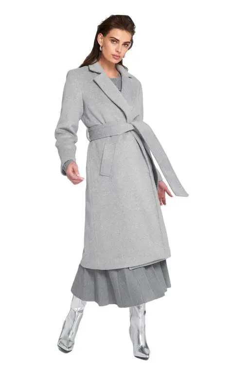 ELLE COLLECTION Belted Melton Wrap Coat