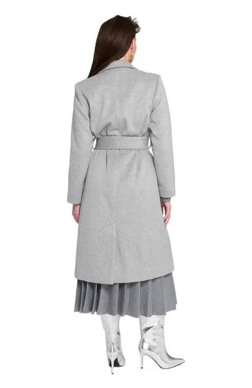 ELLE COLLECTION Belted Melton Wrap Coat