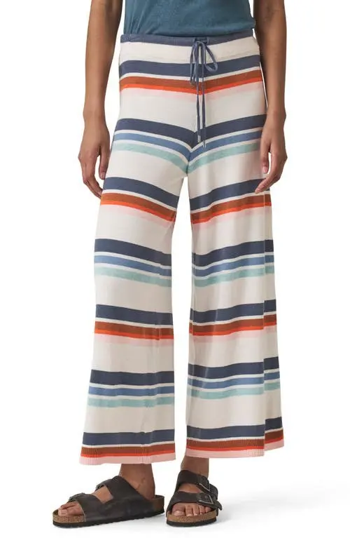 Splendid Striped Knit Wide Leg Pants - Moonstone Multi Stripe