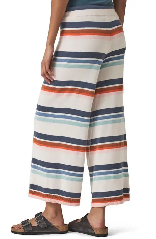 Splendid Striped Knit Wide Leg Pants - Moonstone Multi Stripe