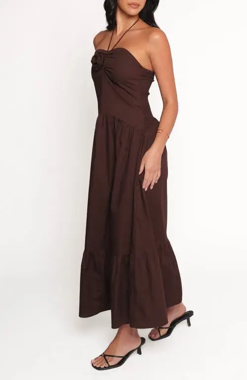 PETAL & PUP Rosette Tiered Halter Maxi Dress