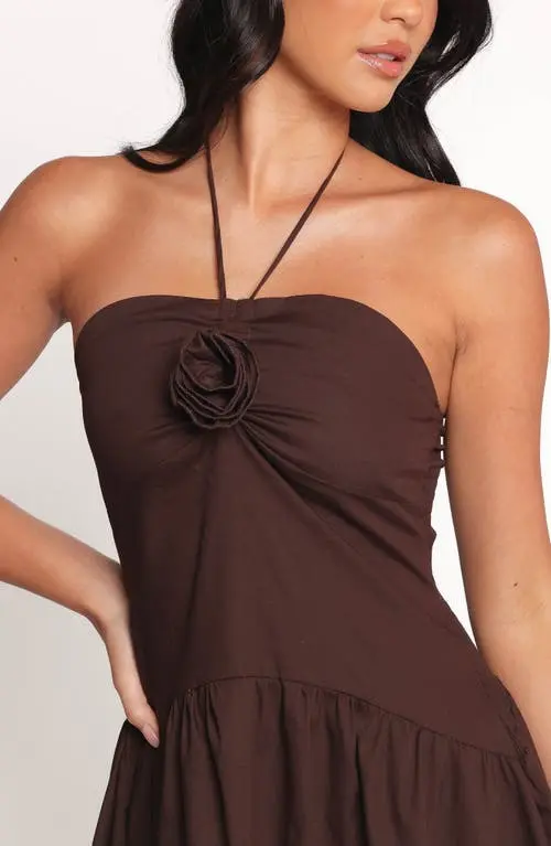 PETAL & PUP Rosette Tiered Halter Maxi Dress