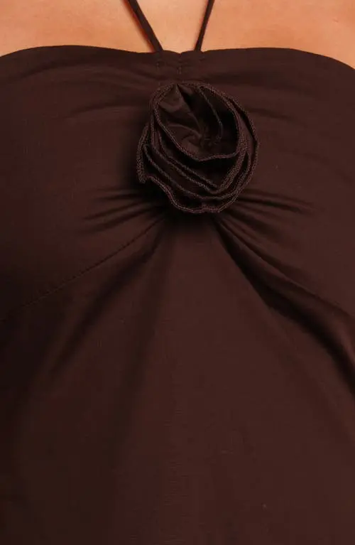PETAL & PUP Rosette Tiered Halter Maxi Dress