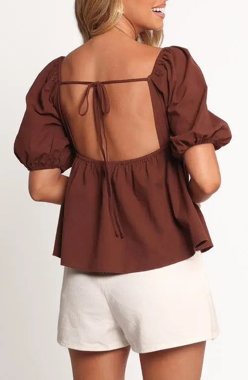 PETAL & PUP Jemima Puff Sleeve Smocked Babydoll Top