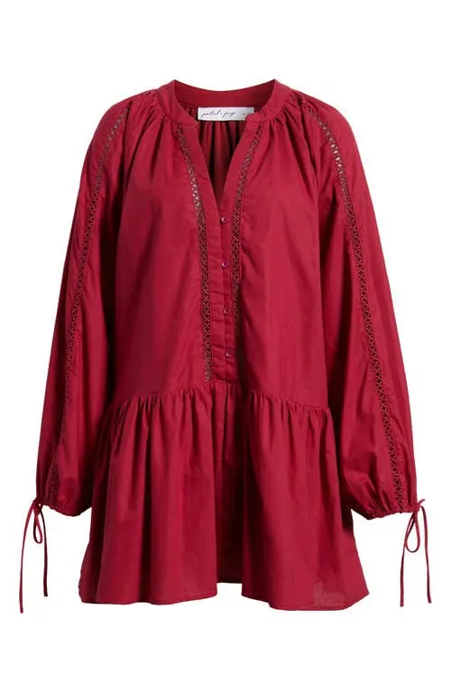 PETAL & PUP Hart Long Sleeve Mini Dress - Wine