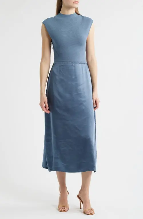 BOSS Ferdolini Mixed Media Midi Dress - Open Bu