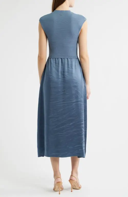 BOSS Ferdolini Mixed Media Midi Dress - Open Bu