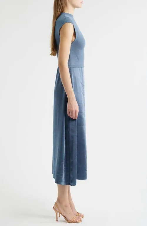 BOSS Ferdolini Mixed Media Midi Dress - Open Bu
