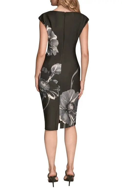 Donna Karan New York Floral Print Scuba Knit Sheath Dress