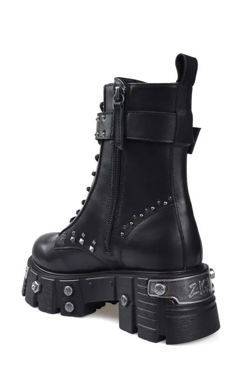 ZIGI Monik Studded Lug Sole Combat Boots