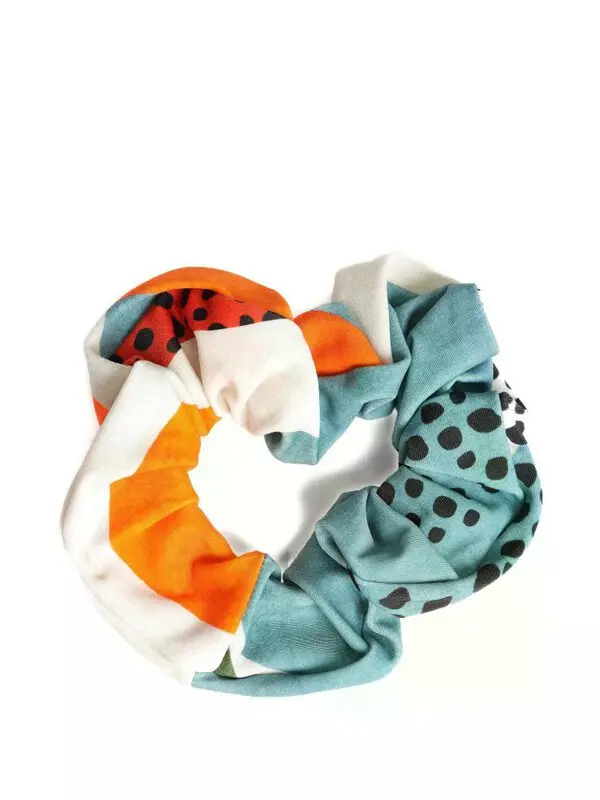LYGIA & NANNY Lola Abstract-print Scrunchie - White