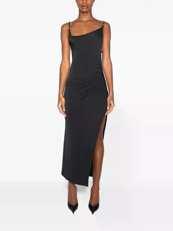 MUGLER Asymmetrical Side-split Midi Dress