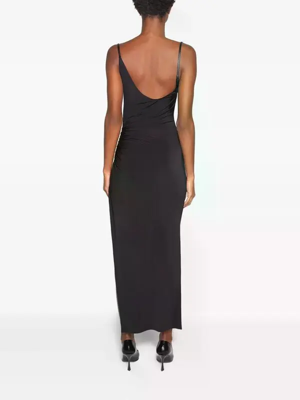 MUGLER Asymmetrical Side-split Midi Dress
