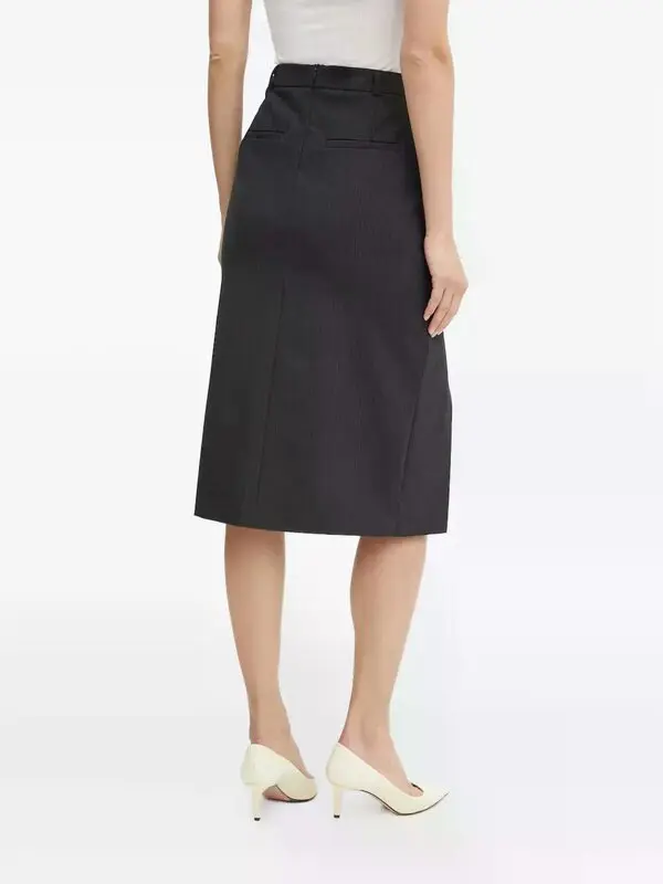 HERSKIND Pinstripe Split Midi Skirt