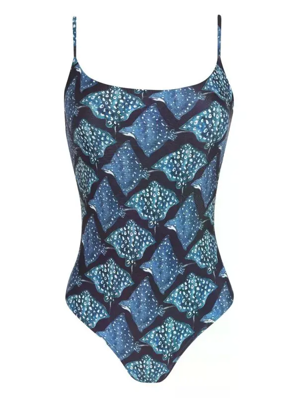 LYGIA & NANNY Stingray-print Swimsuit - Blue