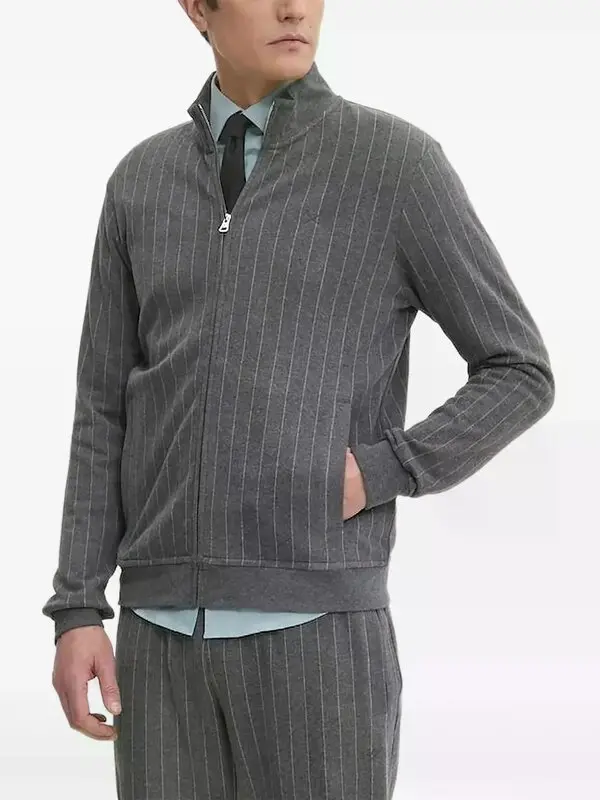 HACKETT Pinstripe Zip-up Sweater