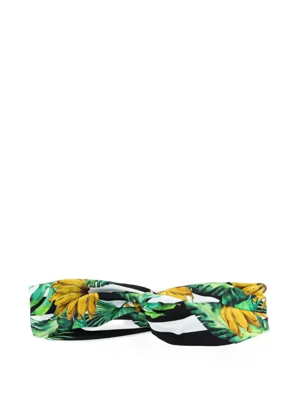 LYGIA & NANNY Bethania Banana-print Striped Headband - Green