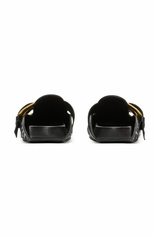 Balmain Anthem Jacquard Canvas Mules - Black
