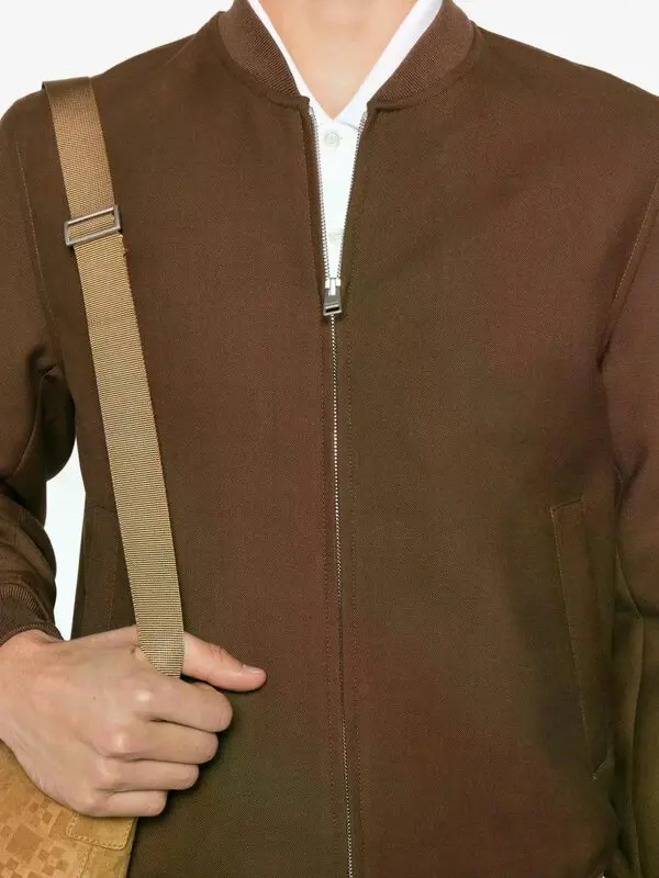 Sandro Zip-up Bomber Jacket - Brown