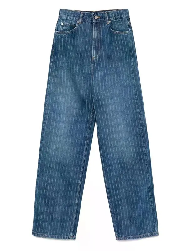 Sandro Striped High-rise Jeans