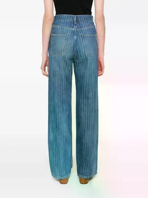 Sandro Striped High-rise Jeans