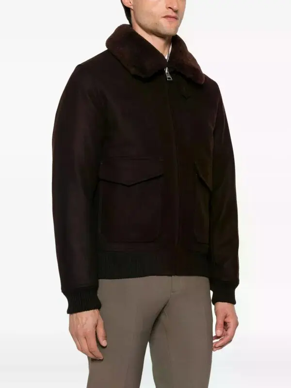 Sandro Zip-up Bomber Jacket - Brown