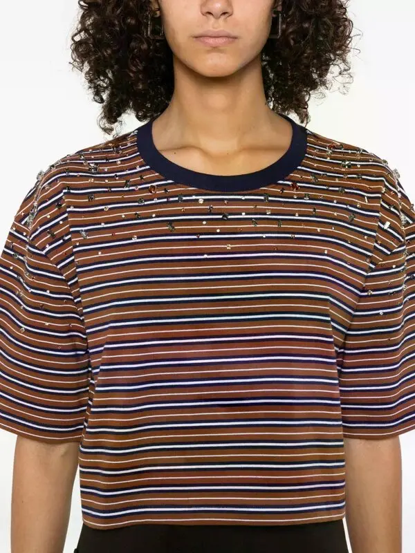 Sandro Striped Organic Cotton T-shirt