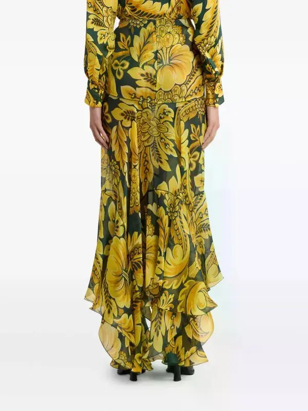 Etro Floral-print Ruffled Maxi Skirt