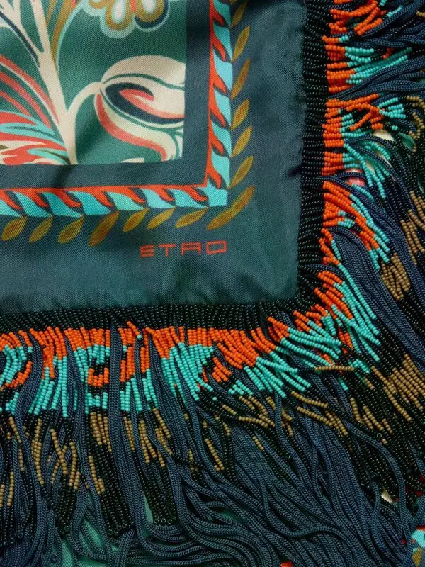 Etro Daffodil-motif Fringed Scarf