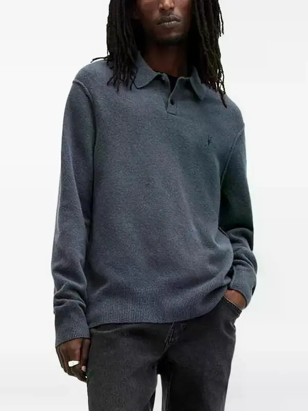 ALLSAINTS Long-sleeve Polo Shirt - Blue