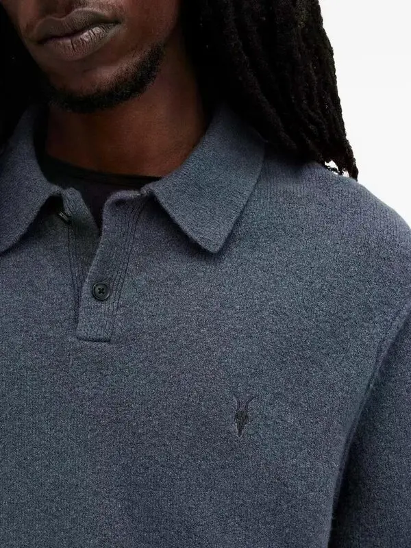 ALLSAINTS Long-sleeve Polo Shirt - Blue
