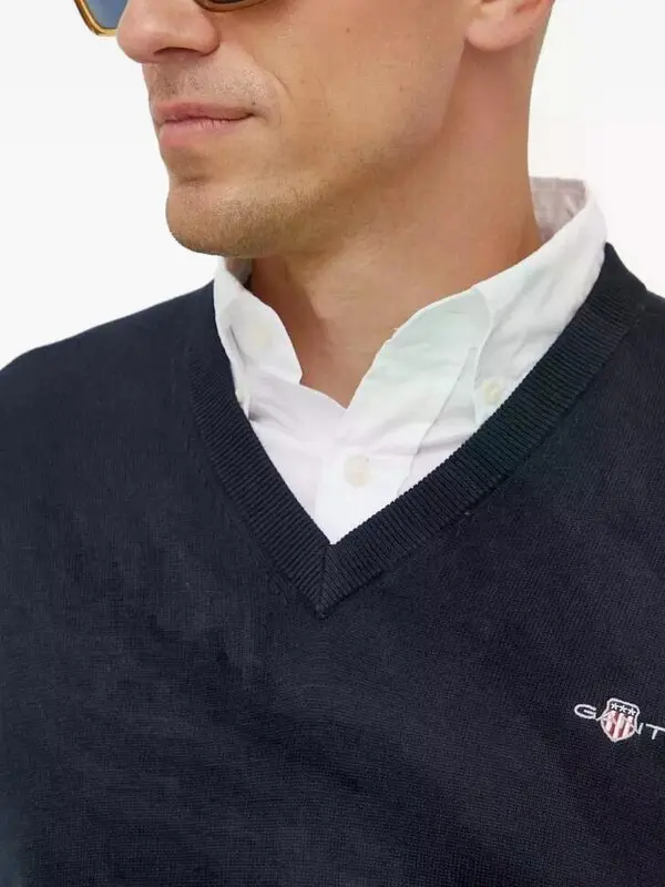 Gant V-neck Logo Sweater