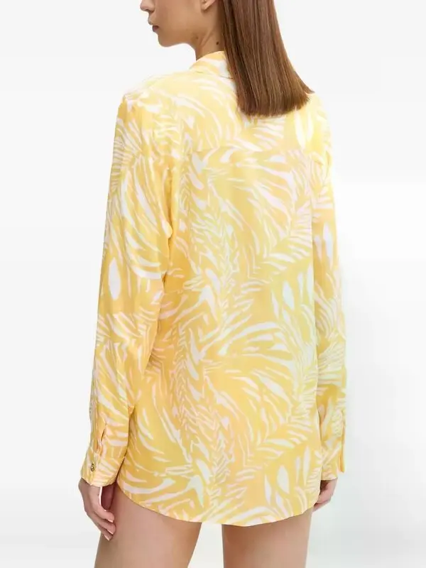 Melissa Odabash Leaf-print Button-down Shirt