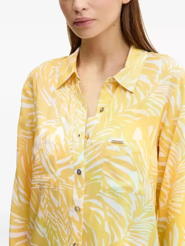 Melissa Odabash Leaf-print Button-down Shirt