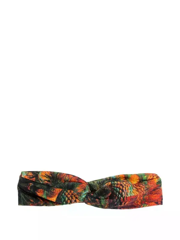 LYGIA & NANNY Bethania Twisted Print Headband - Orange