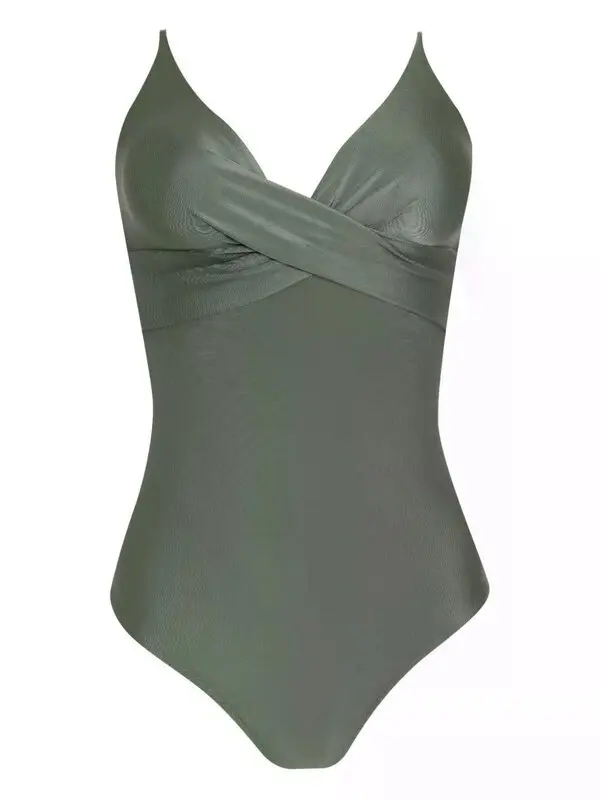 LYGIA & NANNY V-neck One-piece Swimsuit - Green