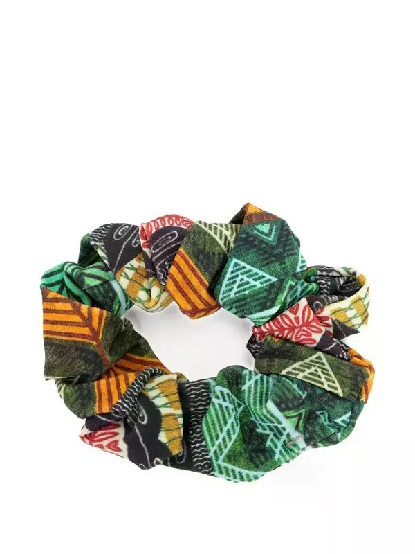 LYGIA & NANNY Lola Patterned Scrunchie - Green