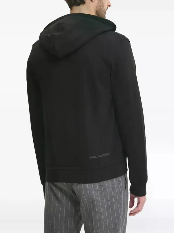 Karl Lagerfeld Logo-embroidered Zip-up Hoodie