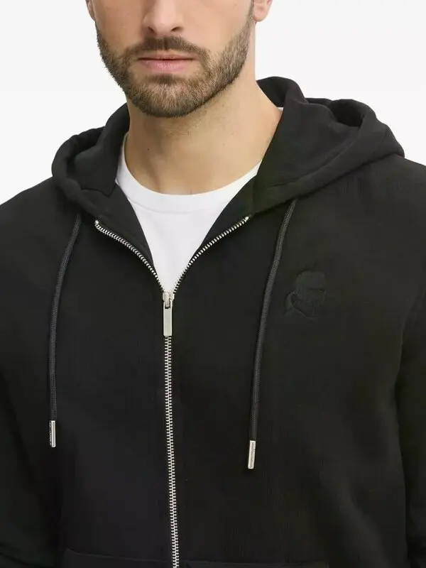 Karl Lagerfeld Logo-embroidered Zip-up Hoodie