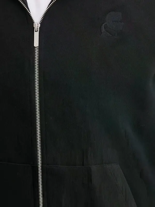Karl Lagerfeld Logo-embroidered Zip-up Hoodie