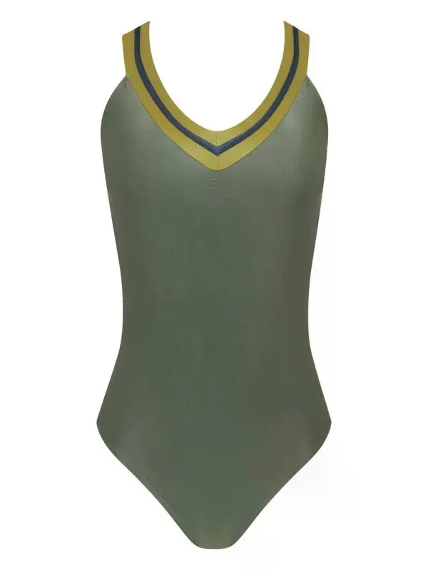 LYGIA & NANNY V-neck One-piece Swimsuit - Green