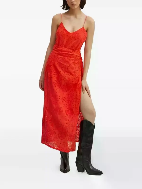 NEVER FULLY DRESSED Eyelet-embroidered Wrap Midi Skirt