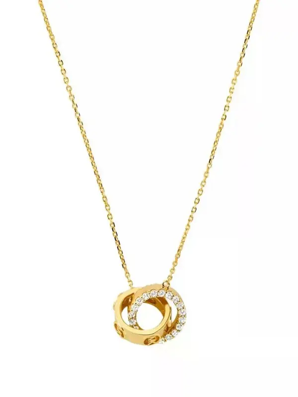 Michael Kors Interlocking Circles Rhinestone Pendant Necklace