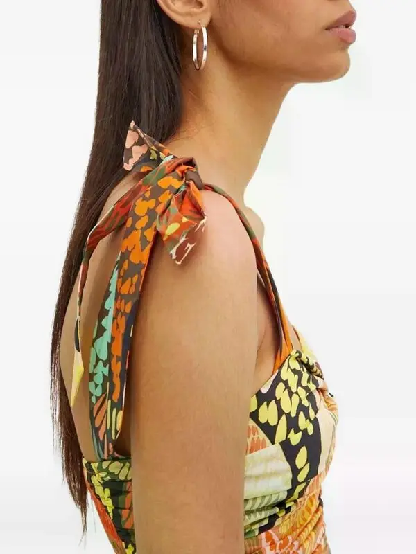 NEVER FULLY DRESSED Tie-strap Floral Print Mini Dress