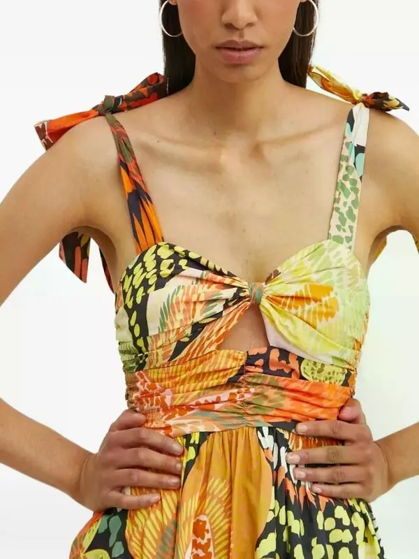 NEVER FULLY DRESSED Tie-strap Floral Print Mini Dress