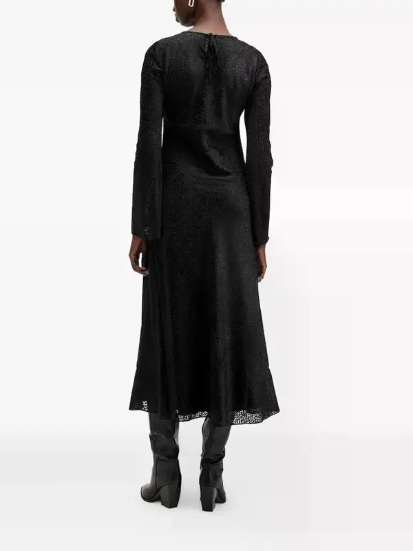 ALLSAINTS Jada Textured Flared Midi Dress