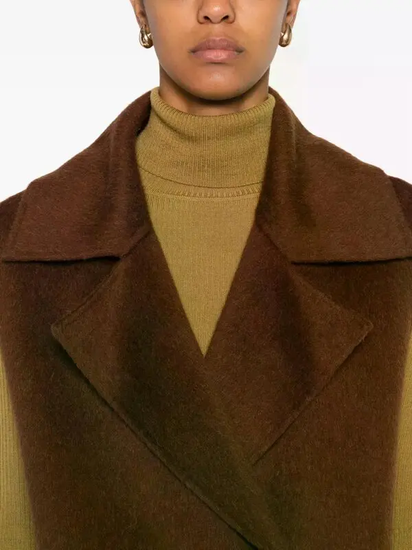 Patrizia Pepe Double-breasted Sleeveless Coat - Brown