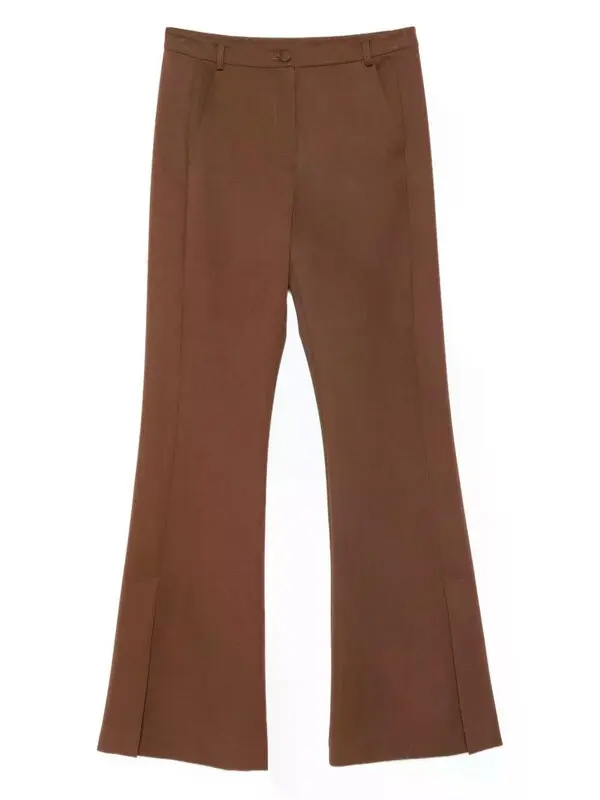 Patrizia Pepe Flare Trousers - Brown