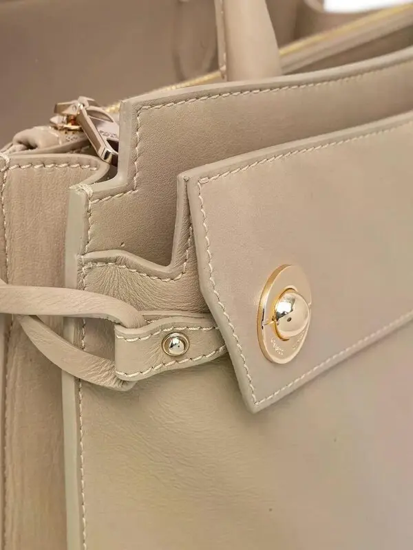 Guess Knotted Detail Leather Tote Bag - Neutrals